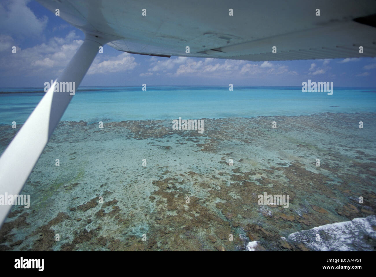 CA, Belize. Aerial view of Lighthouse reef Stock Photo - Alamy