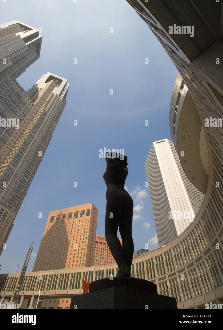 One of several statues Tokyo Metropolitan Government Buildings Shinjuku ...