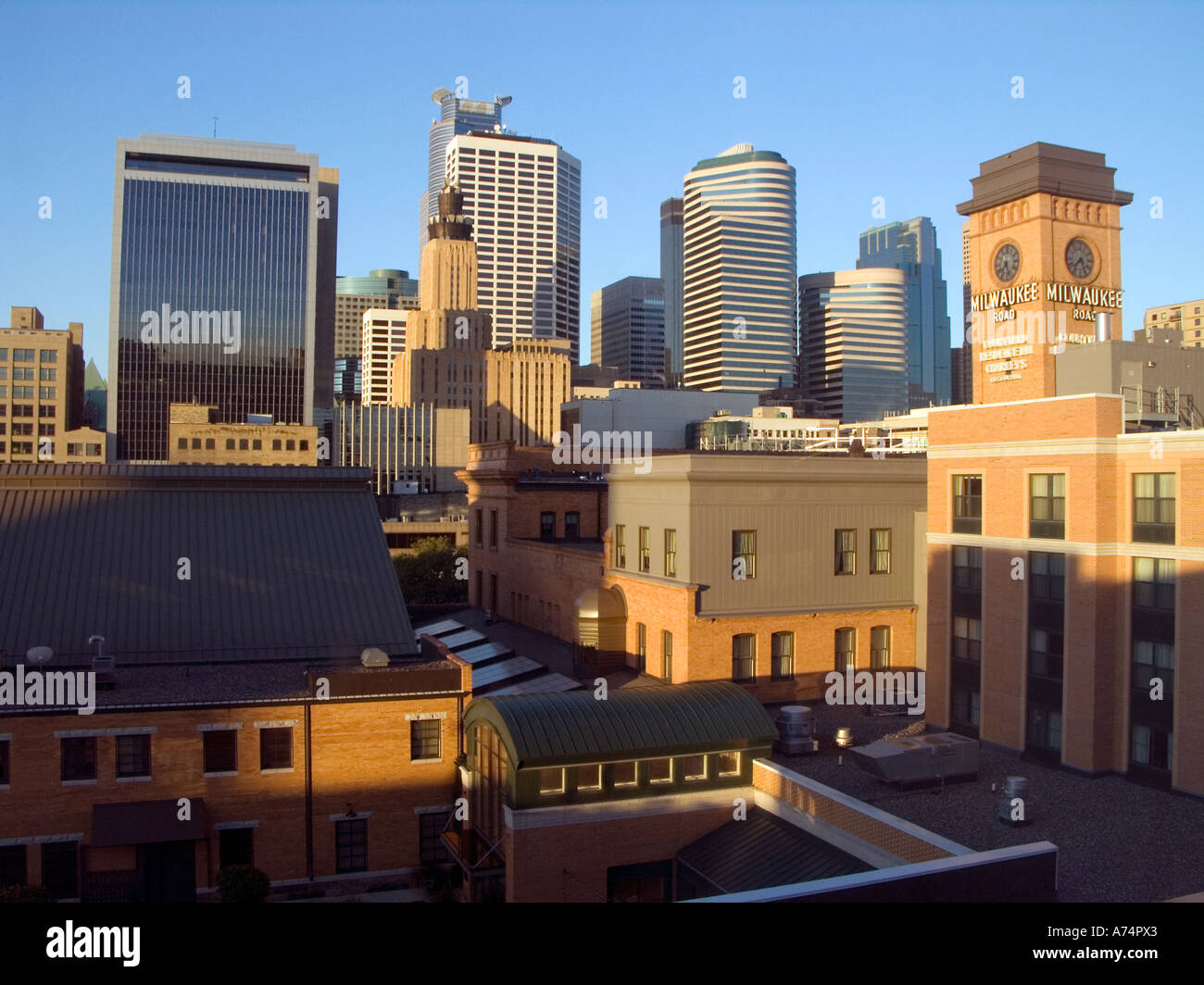 View of downtown buildings Minneapolis Minnesota Stock Photo - Alamy