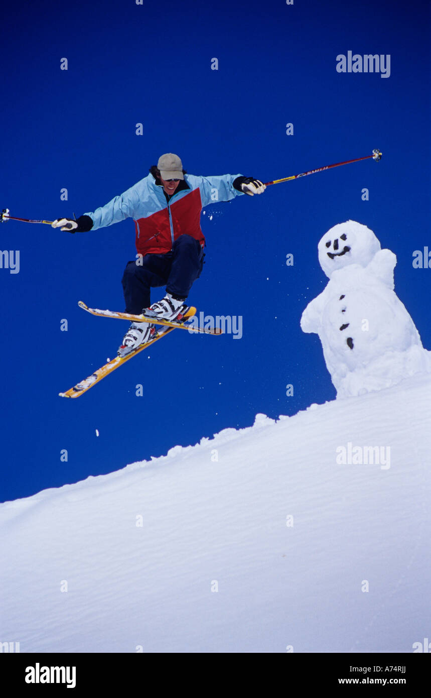 Snowman jumping in winter snowy hi-res stock photography and images - Alamy