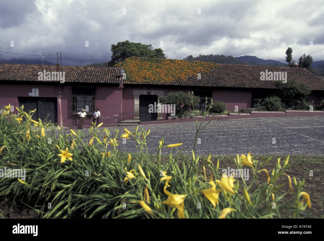 Central America, Guatemala, Western highlands. View of highlands under ...