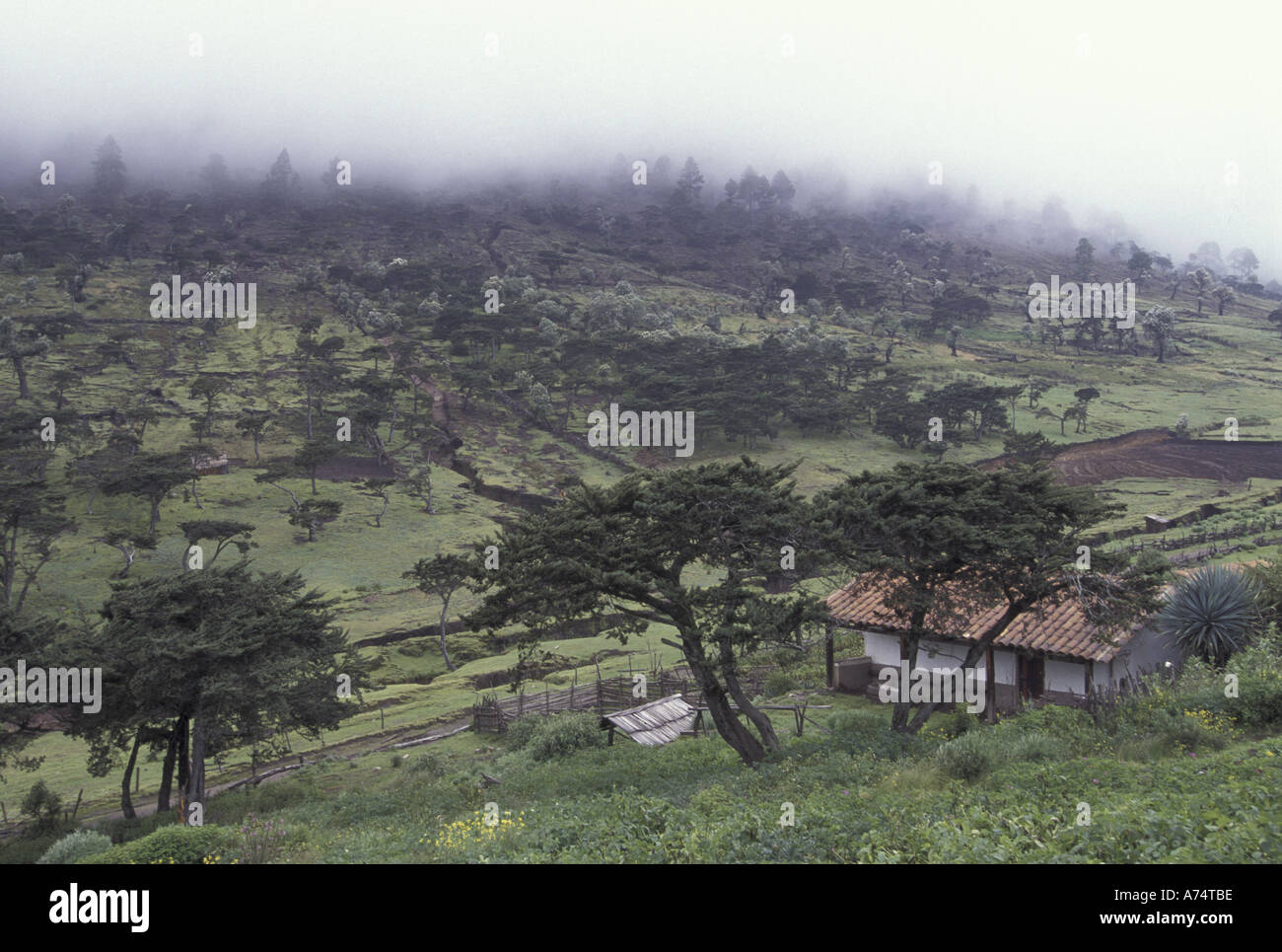Central America, Guatemala, Central highlands. View of La Antigua, 16th ...