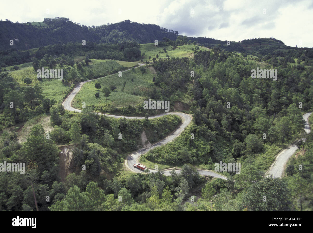 Central America, Guatemala, Western Highlands. View of the highlands ...