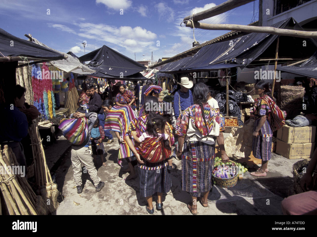 Central America, Guatemala, Chichicastenango. Colorful local market ...