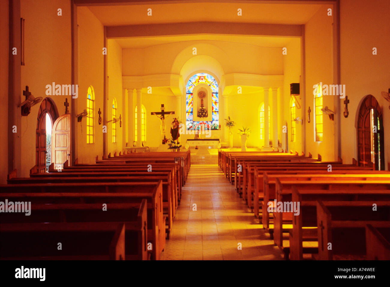Catholic Church Interior, Todos Santos Stock Photo - Alamy
