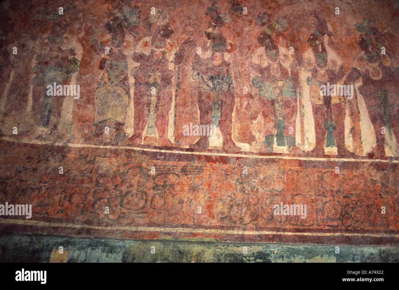 Mexico, Chiapas, Ocosingo, Bonampak Mayan Ruins. Brown, green ...