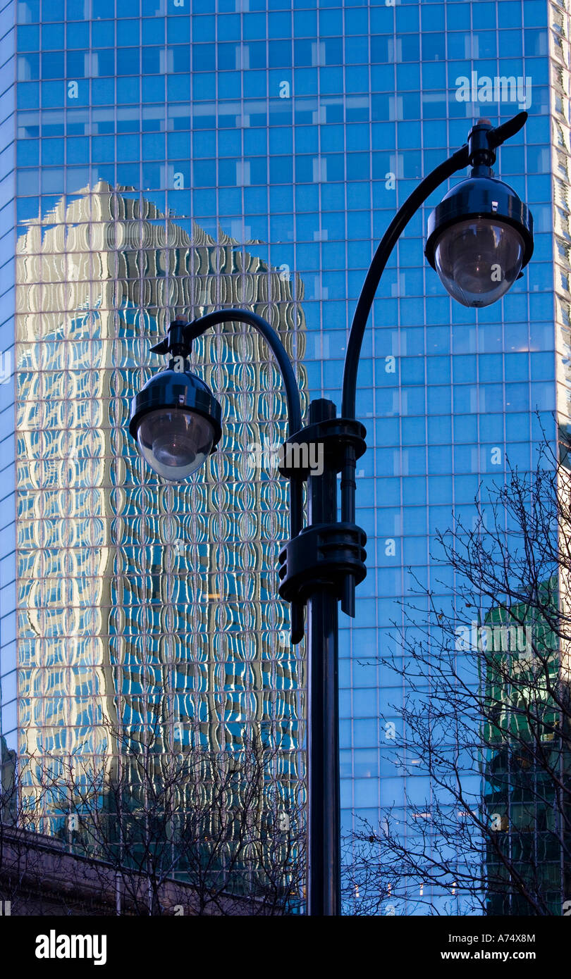 distorted manhattan buildings and sky with lampost Stock Photo - Alamy