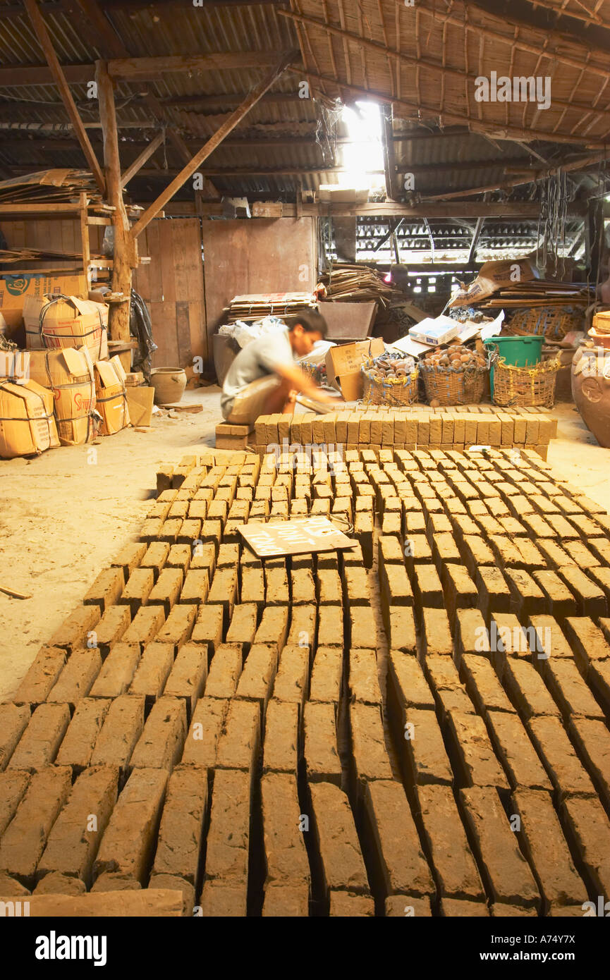 Man Making Clay Bricks In Factory Stock Photo - Alamy