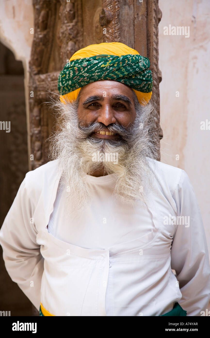 A Hindu man standing in Fort Mehrangarh in Rajasthan India Stock Photo ...