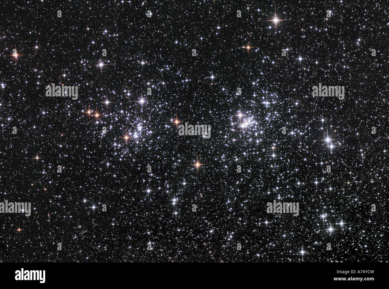 The Double Cluster, NGC 884 and NGC 869, as seen in the constellation ...