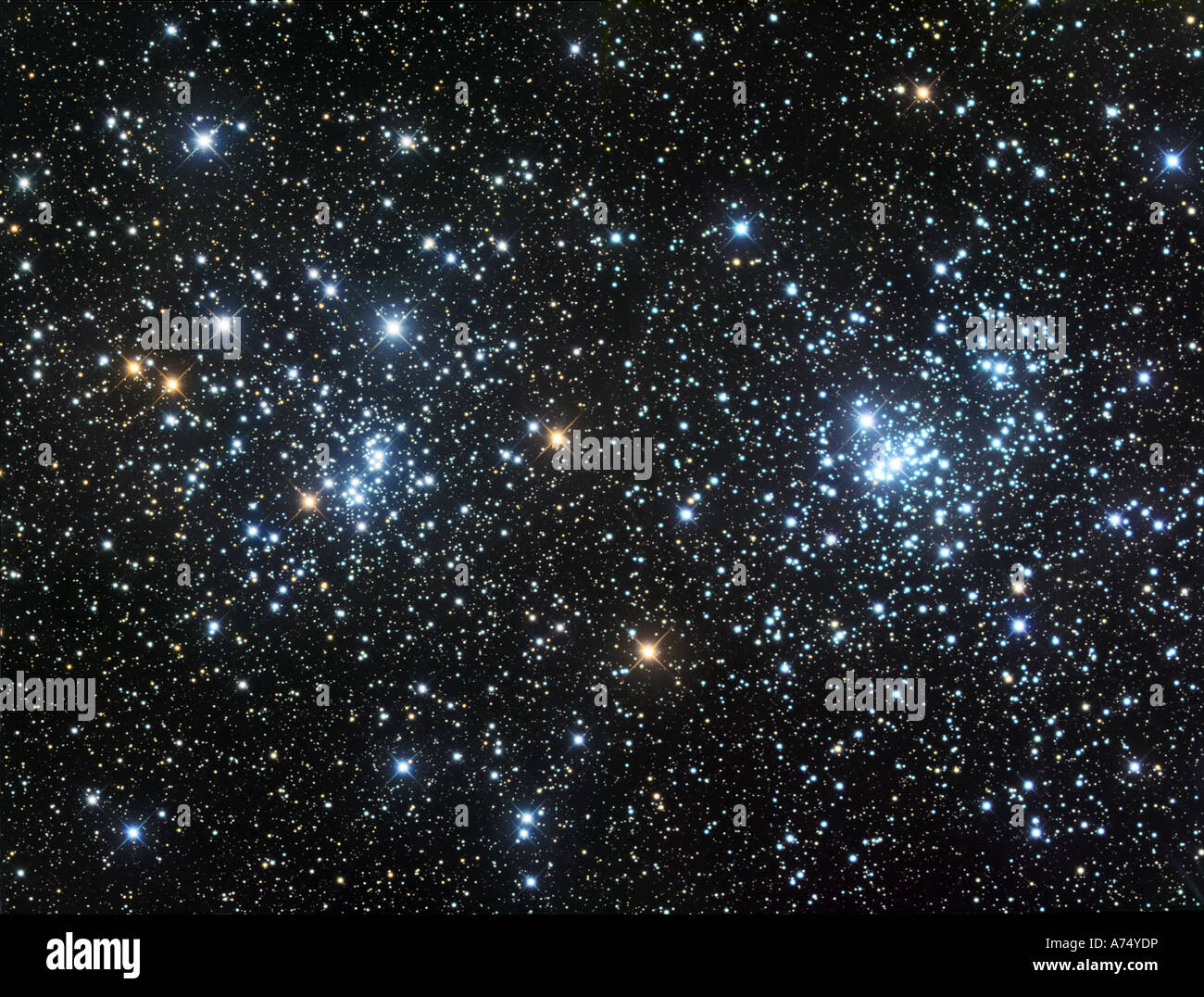 The Double Cluster, NGC 884 and NGC 869, as seen in the constellation ...