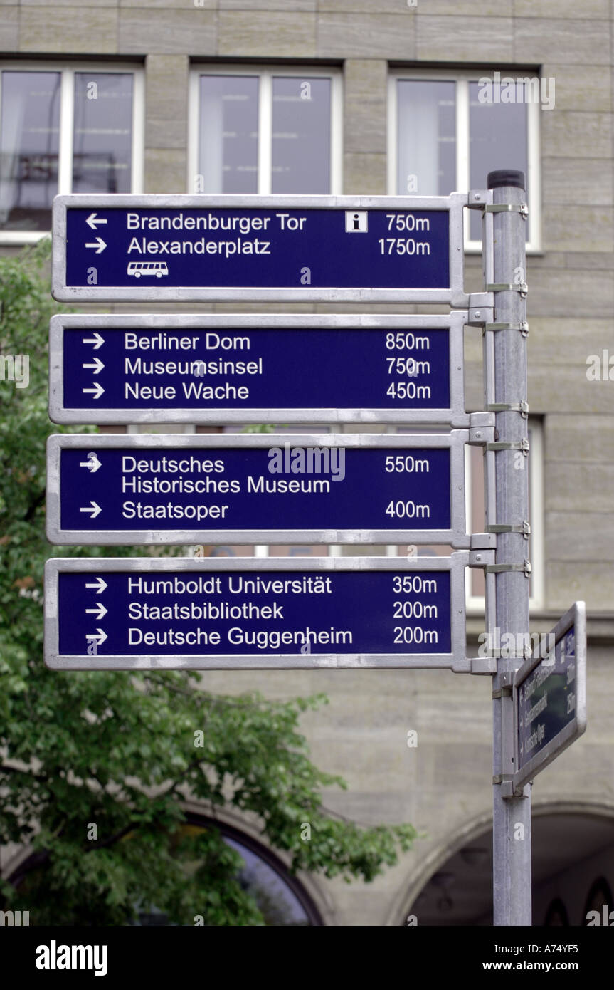 Berlin streetsigns roadsigns signs signposts Stock Photo - Alamy