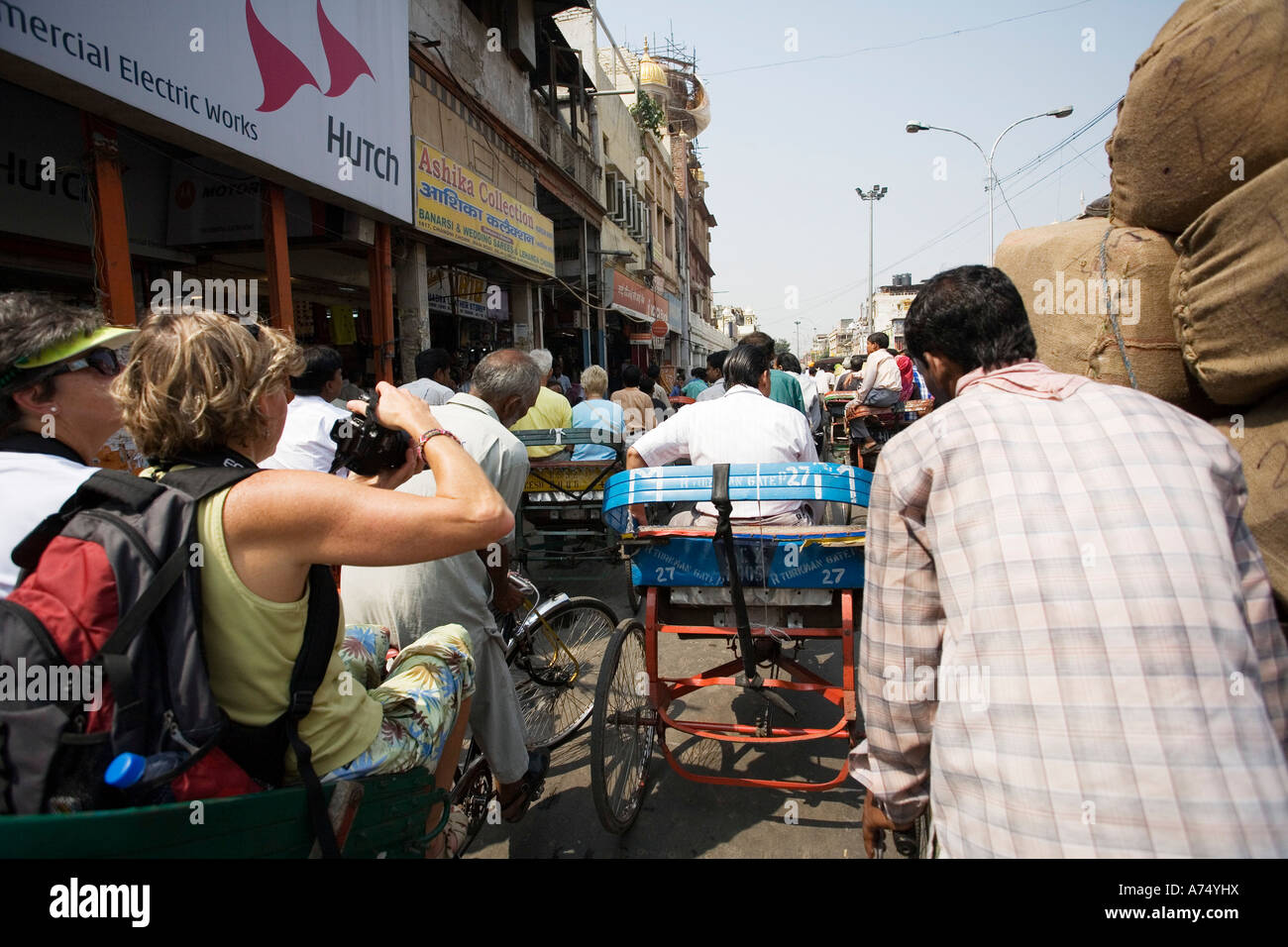 A rickshaw ride throught the streets of Delhi India Stock Photo - Alamy