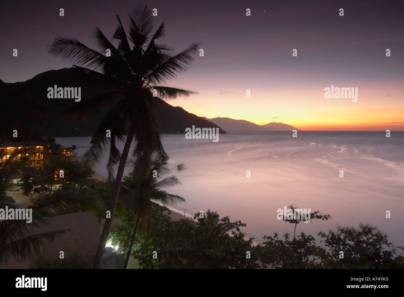 Sunset Over Tropical Beach, Philippines Stock Photo - Alamy