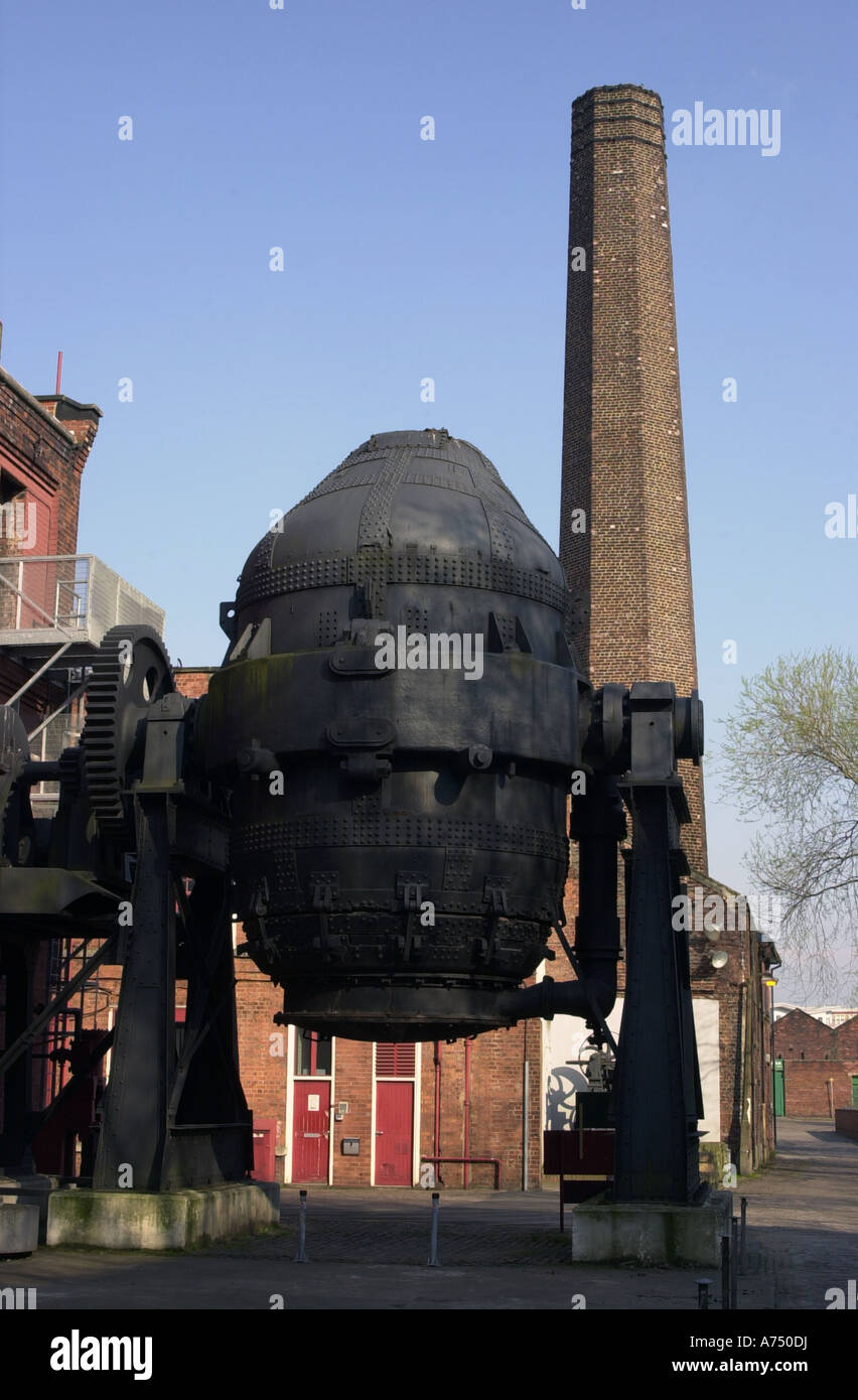 Bessemer Converter for making steel at an industrial museum at Kelham Island in Sheffield ...