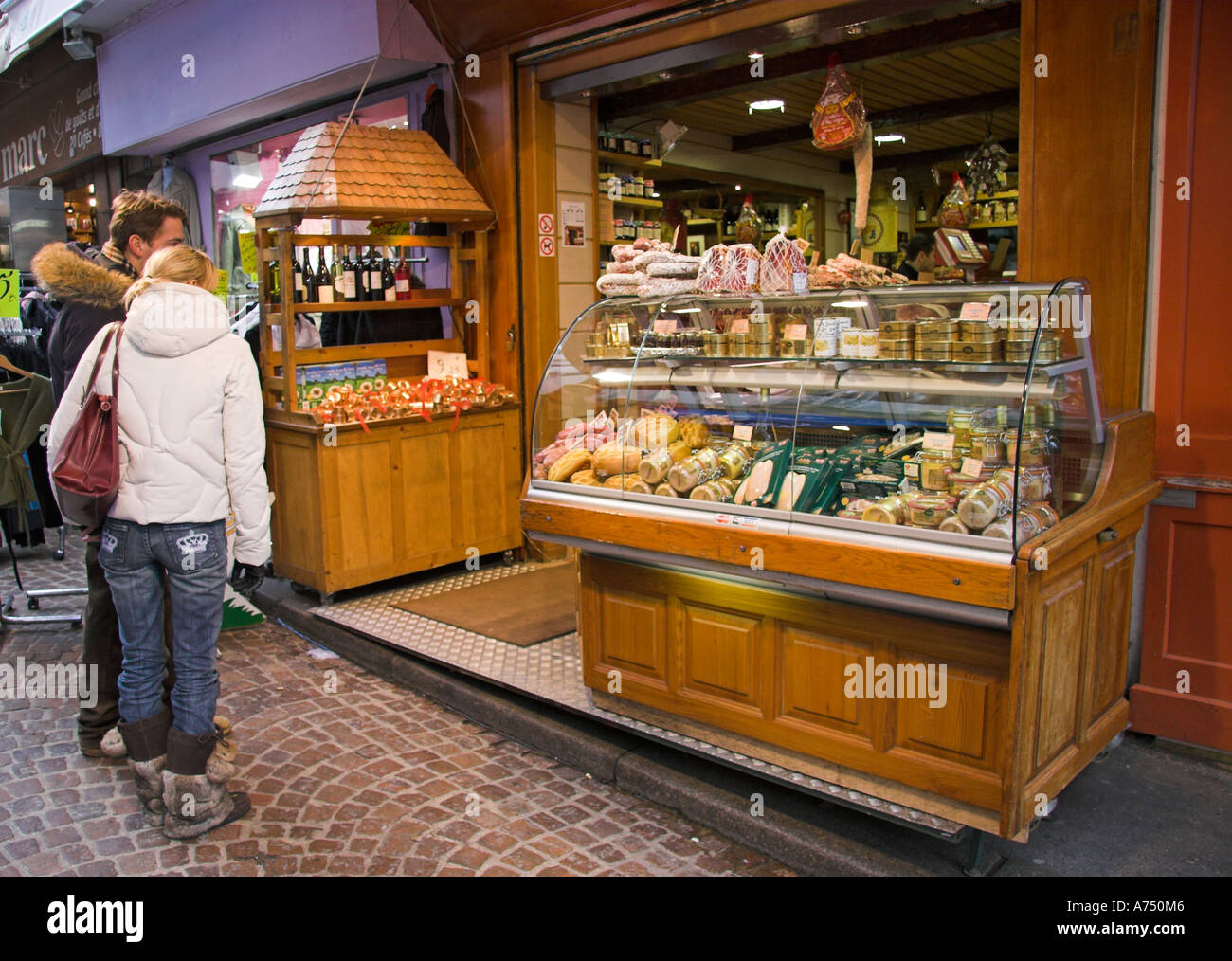 Delicatessen shop in Marché Mouffetard on Rue Mouffetard Paris France ...