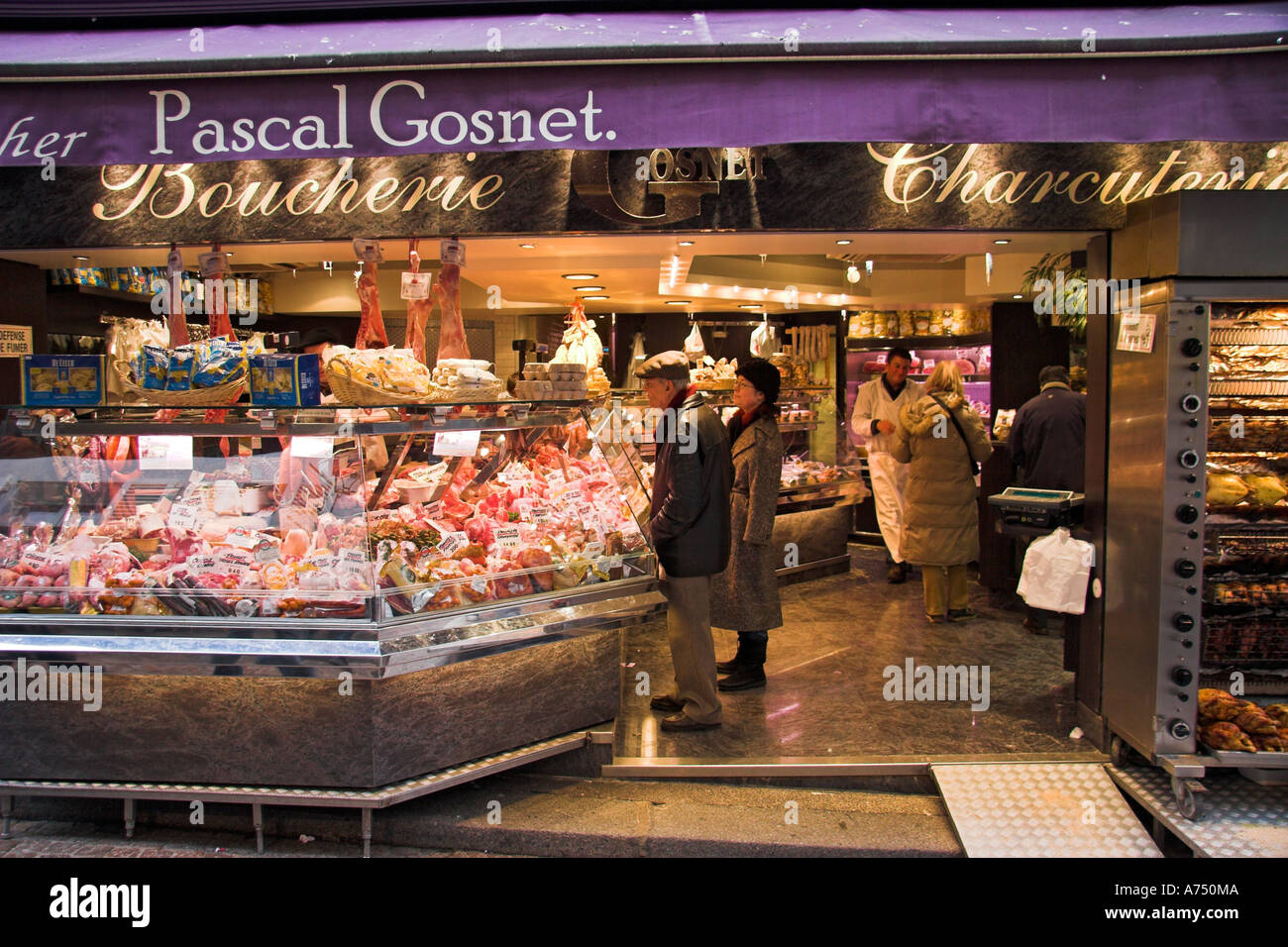 Boucherie Charcuterie shop Marché Mouffetard on Rue Mouffetard Paris ...