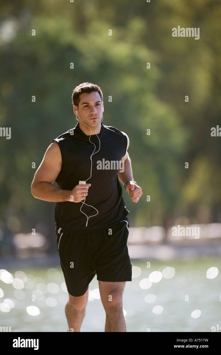 Man jogging outdoors Stock Photo - Alamy