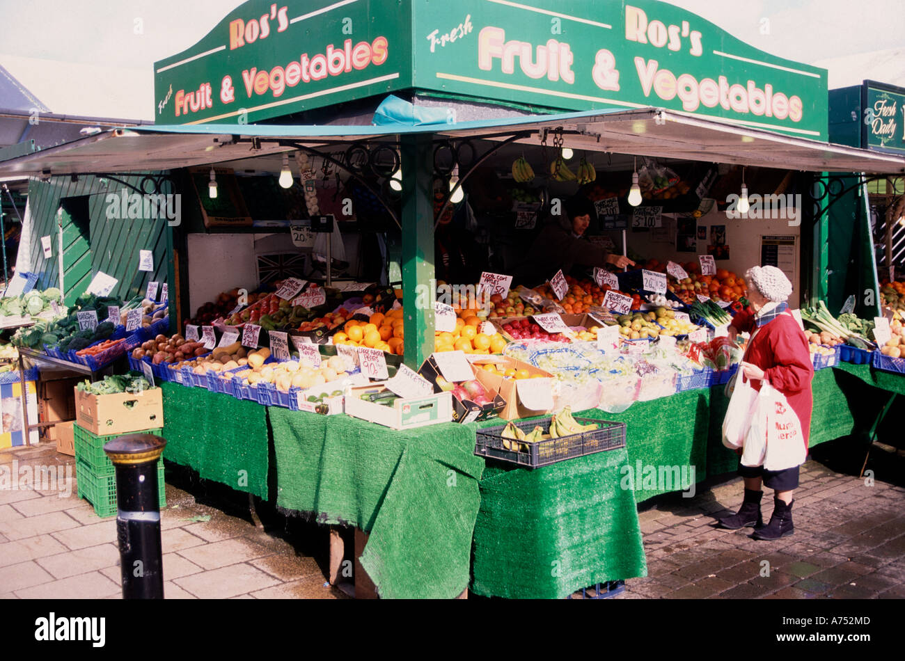 Fruit and vegetable market stall Great Yarmouth Norfolk England Stock ...