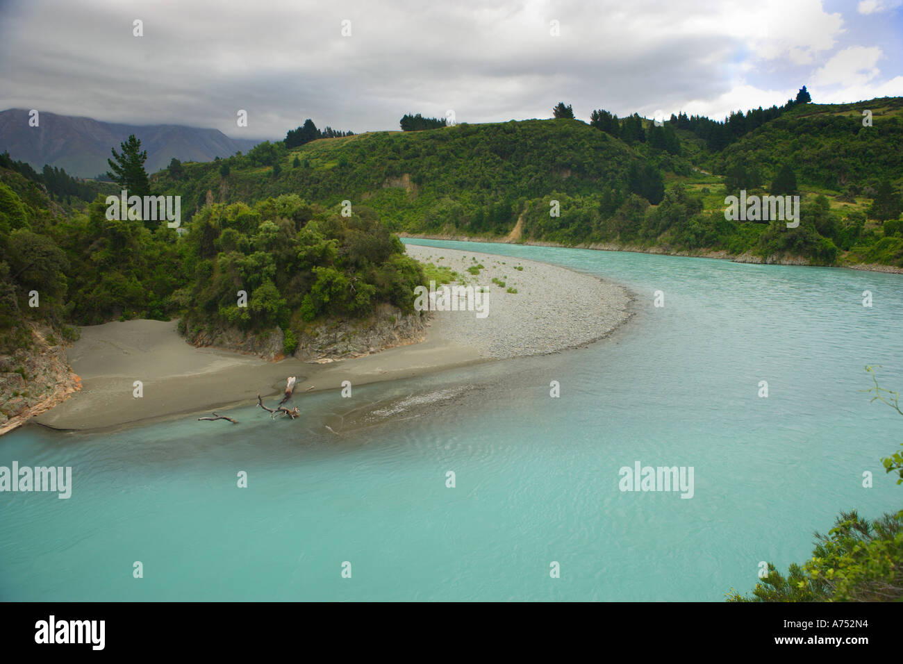 Rakaia Gorge, Rakaia river in the South Island, New Zealand Stock Photo ...