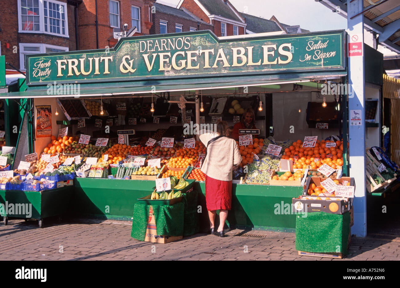 Fruit and vegetable market stall Great Yarmouth Norfolk England Stock ...