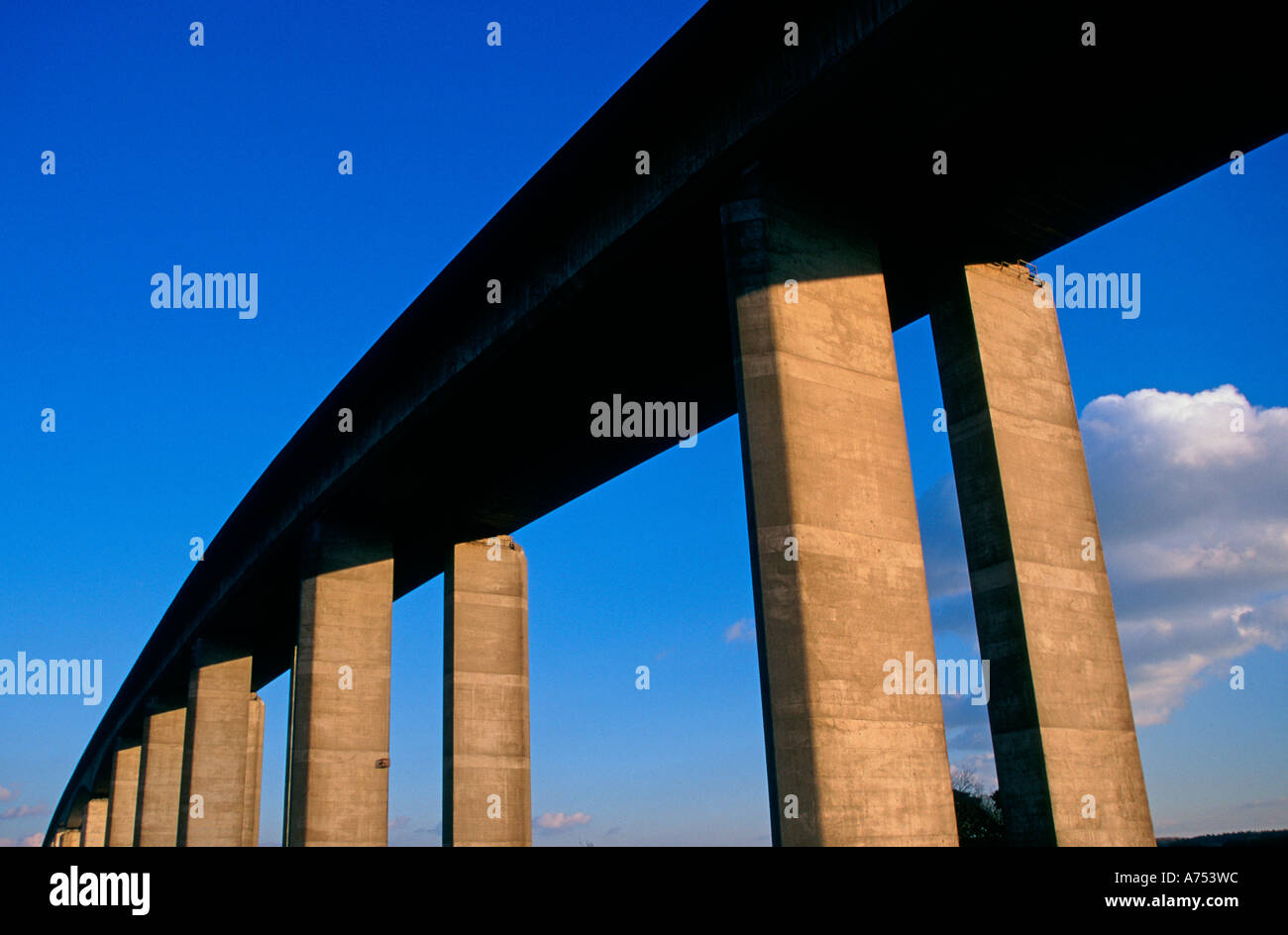 Orwell bridge concrete support columns Suffolk England Stock Photo - Alamy