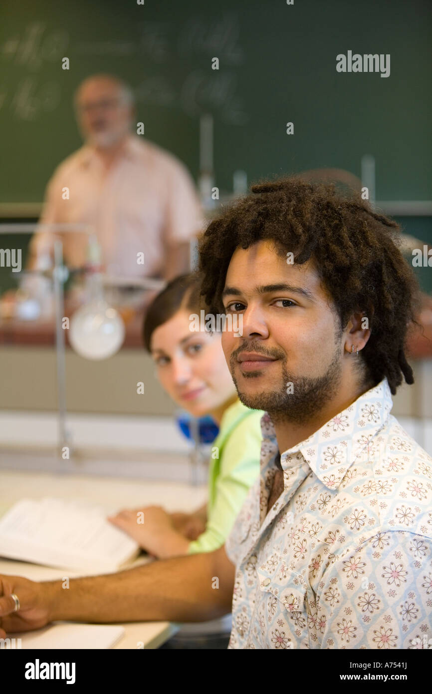 Students in science class Stock Photo - Alamy