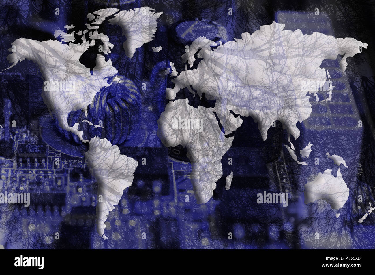 Global technology world abstract Stock Photo - Alamy
