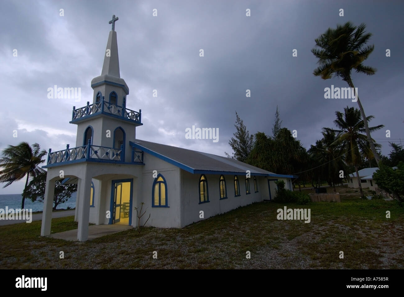 Church Rongelap atoll Marshall Islands Micronesia Stock Photo - Alamy