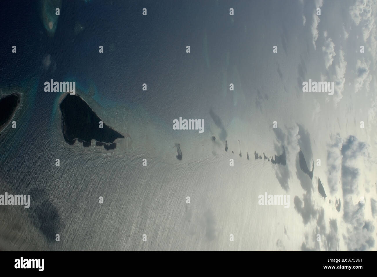 Aerial view of Kuwajelein atoll Marshall Islands Micronesia Stock Photo ...