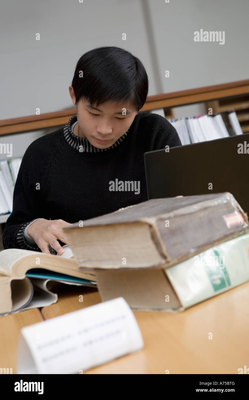 Male student studying Stock Photo - Alamy