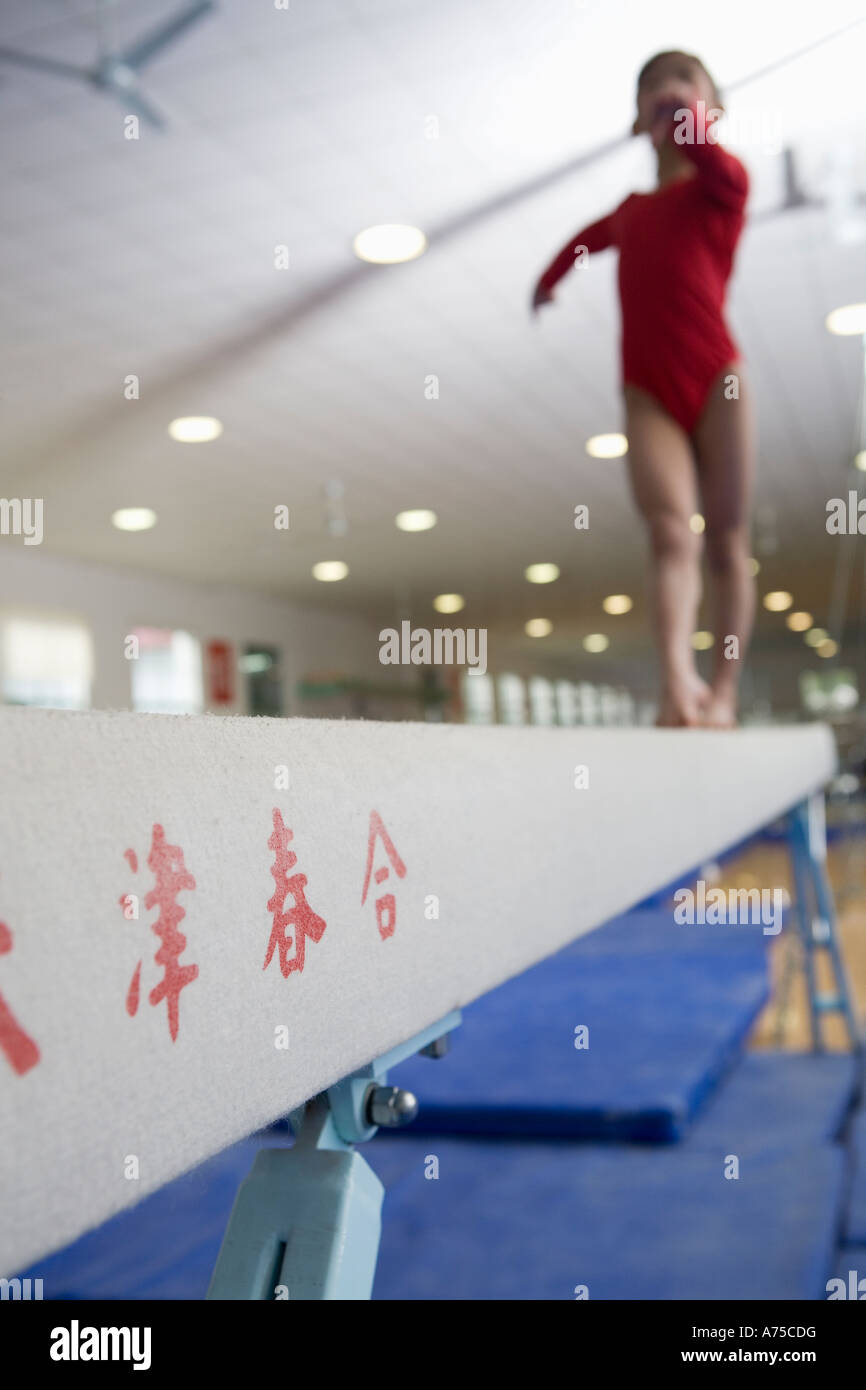 Young girl practicing gymnastics Stock Photo - Alamy