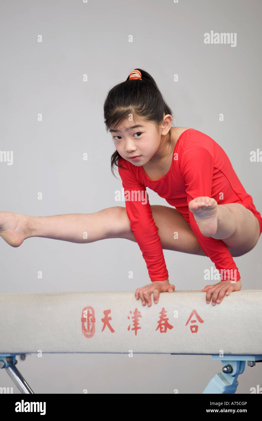 Chinese Girls Gymnastics Training