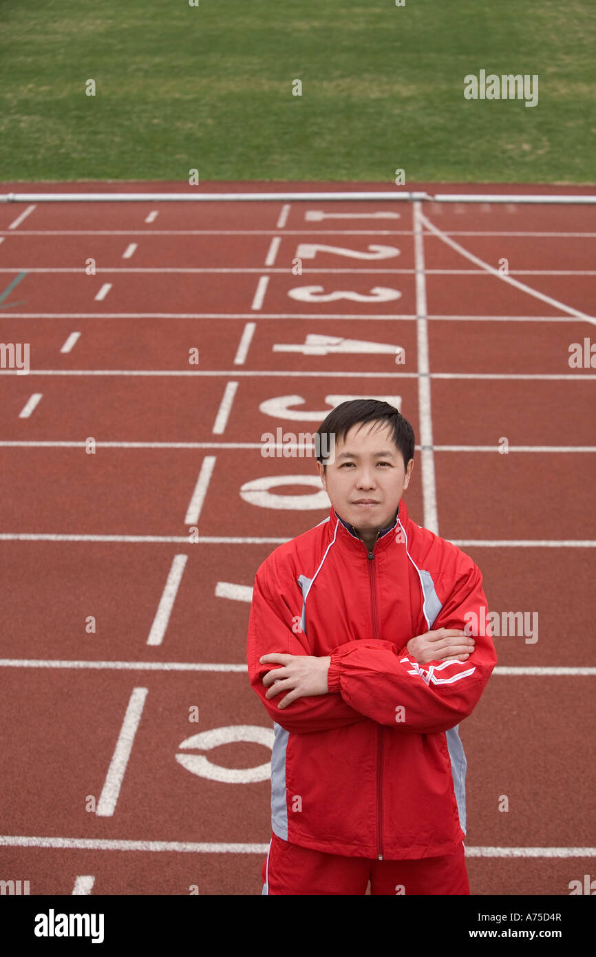 Man standing on track Stock Photo - Alamy