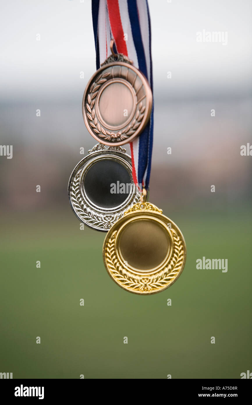 Medals gold silver bronze hi-res stock photography and images - Alamy