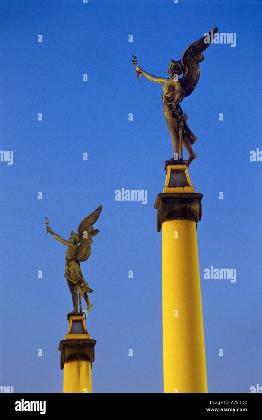 Columns and statues on Cechuv bridge Prague Stock Photo - Alamy