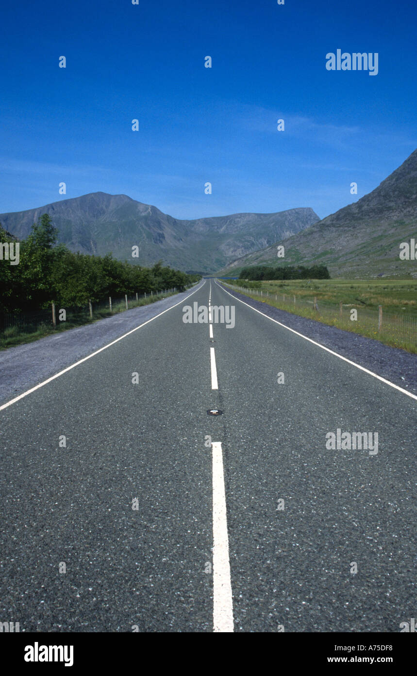 A5 Holyhead Road Snowdonia National Park Gwynedd North Wales Stock ...