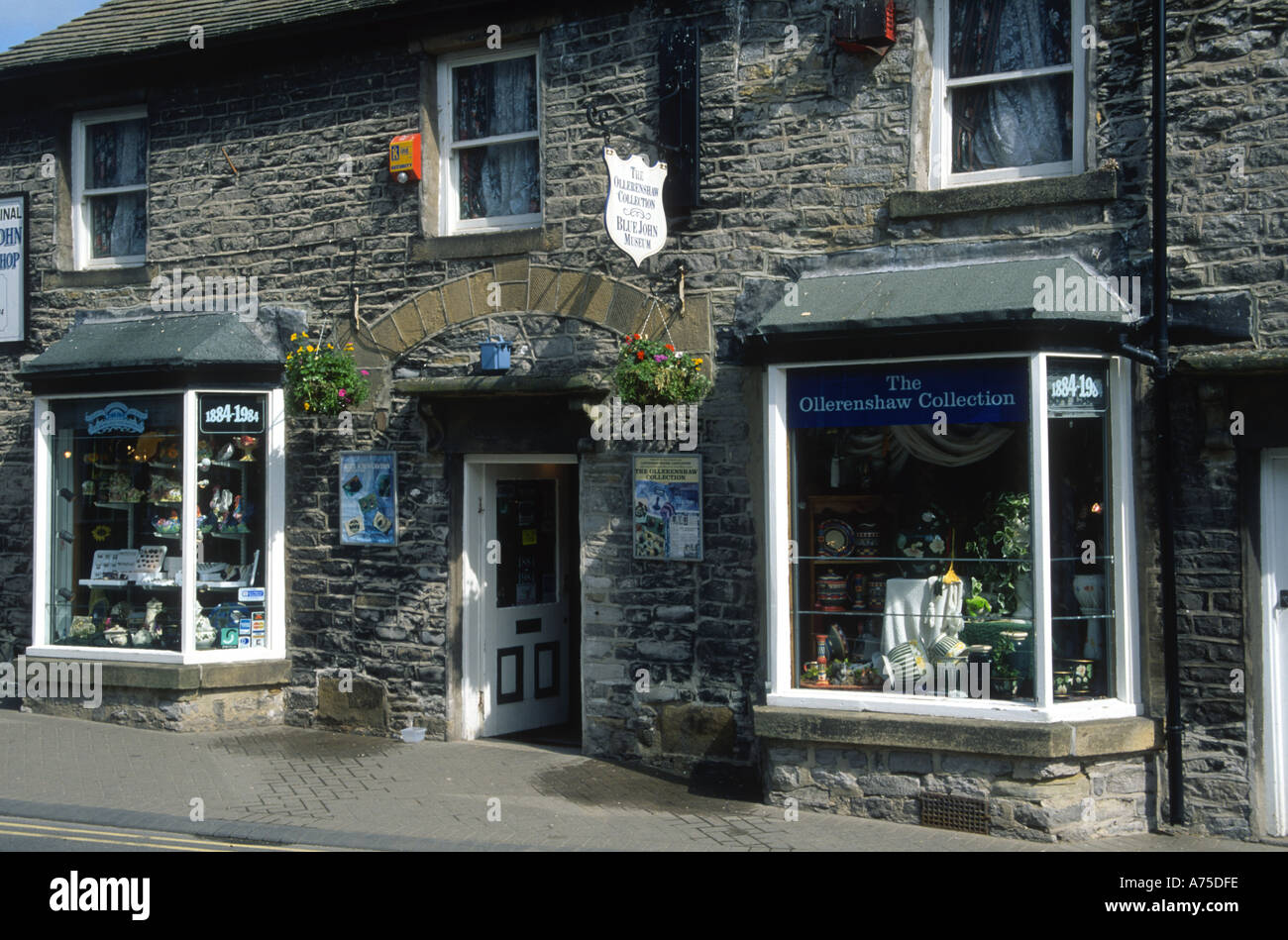 Blue John stone Museum Castleton Peak District Derbyshire England Stock ...