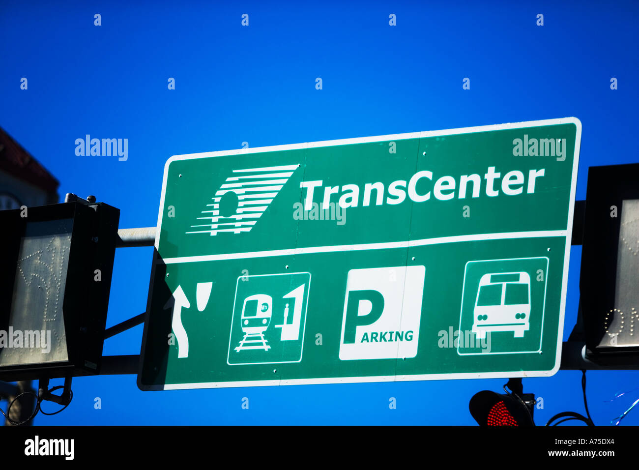 TRAIN STATION AND BUS STATION SIGN Stock Photo - Alamy