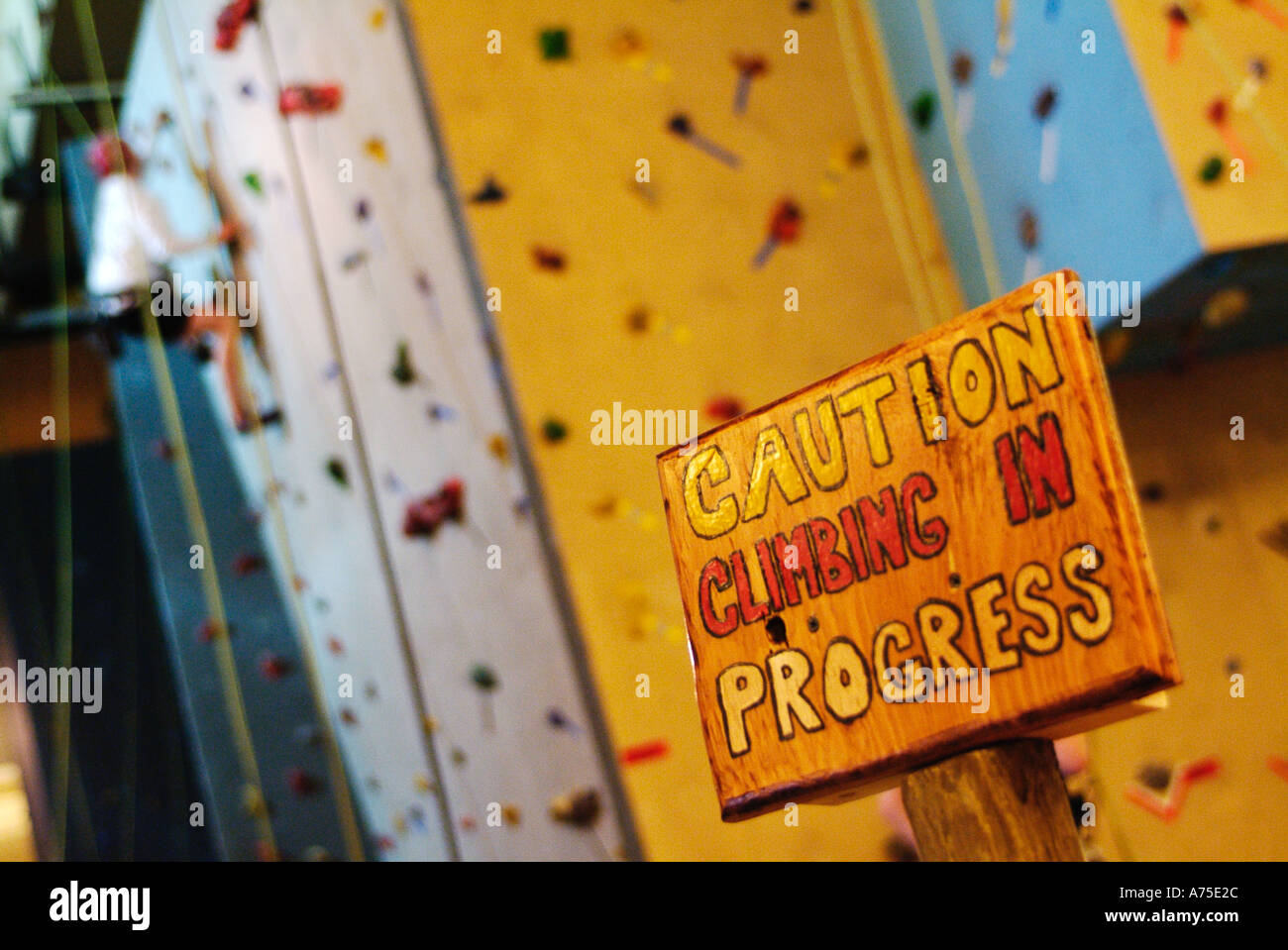 Indoor rock climbing wall Stock Photo - Alamy