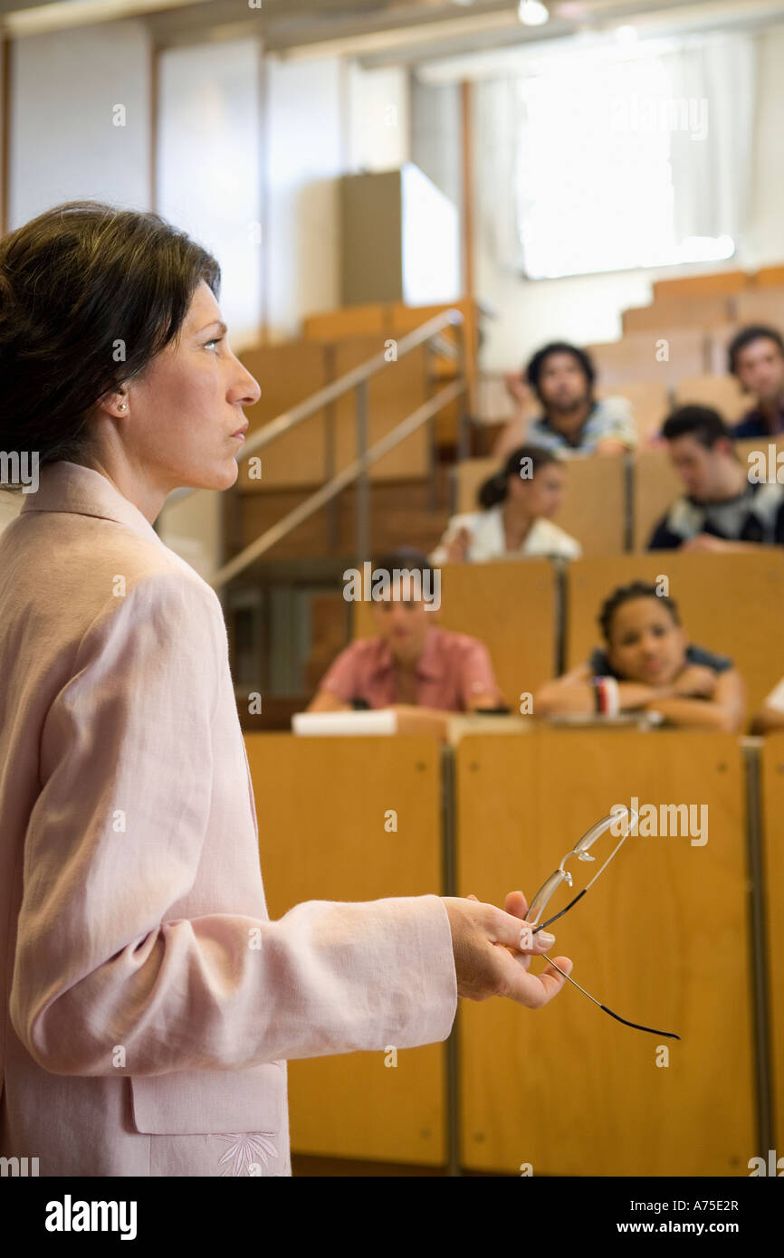 Woman lecturing to men hi-res stock photography and images - Alamy