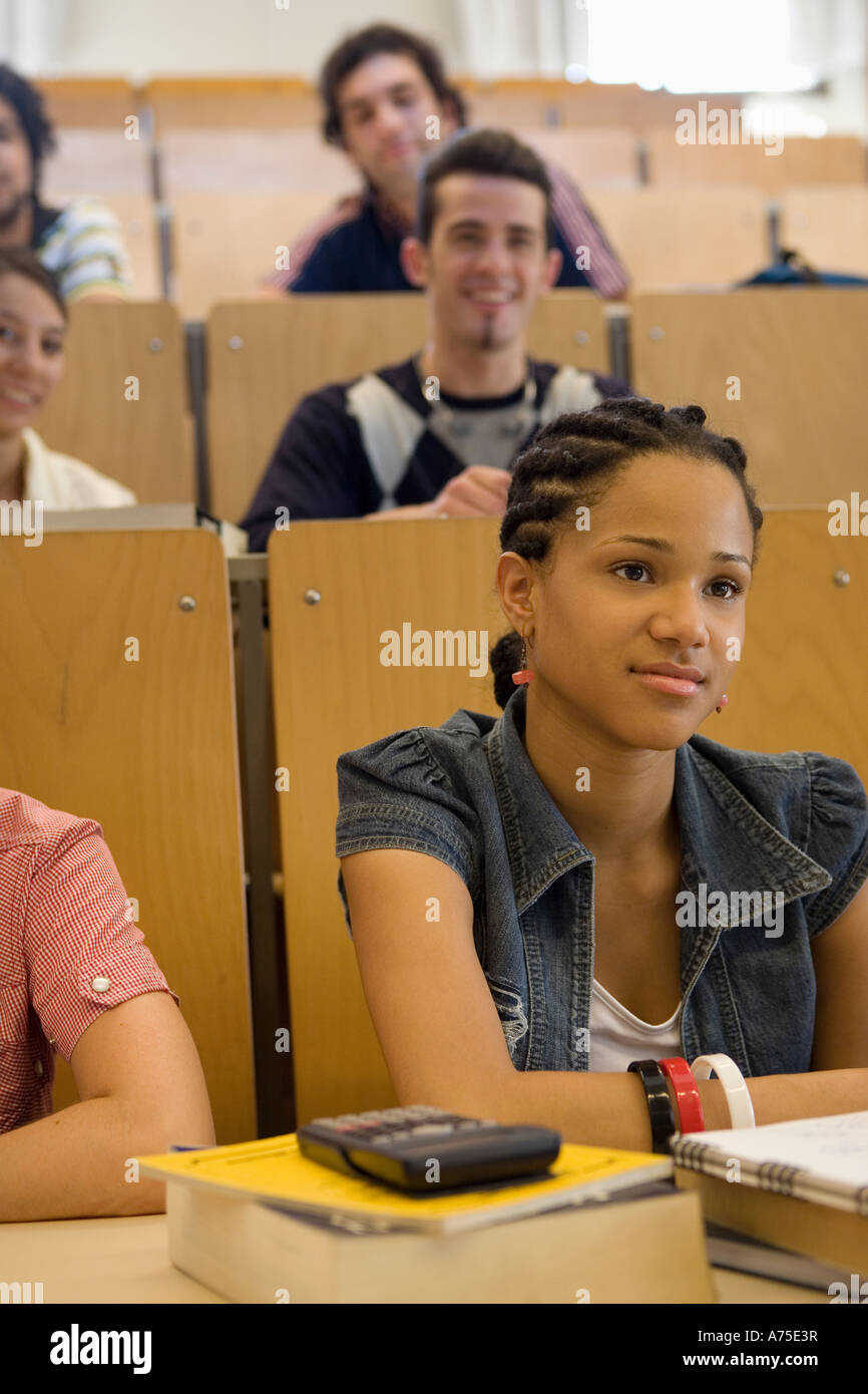 Female student sitting in class Stock Photo - Alamy
