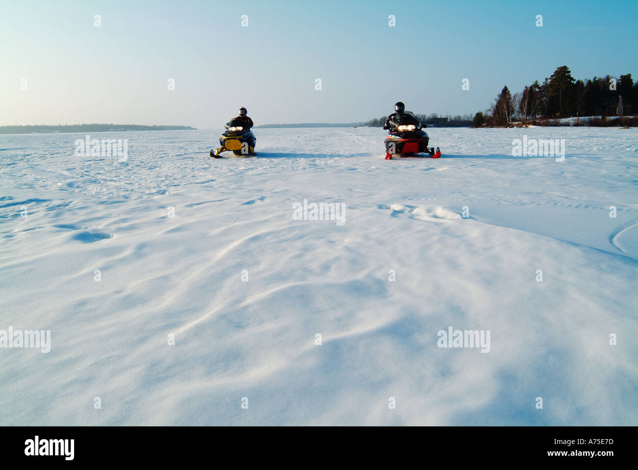 Snowmobiling in Minnesota Stock Photo - Alamy