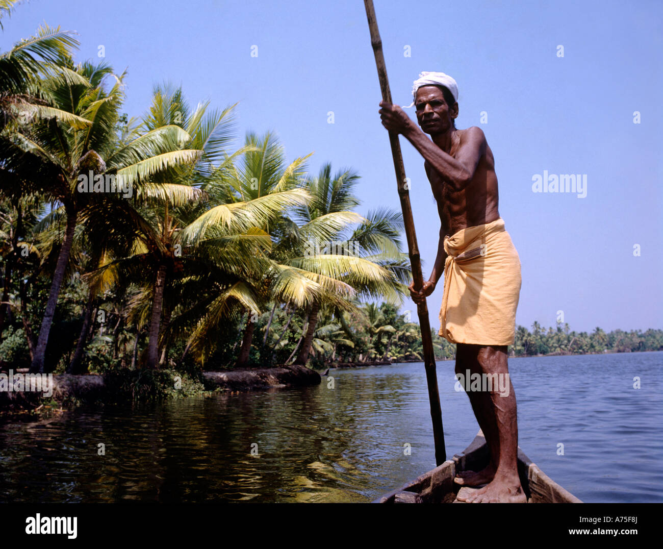 A COUNTRY BOAT IN THE BACKWATERS OF ALLEPPEY Stock Photo - Alamy