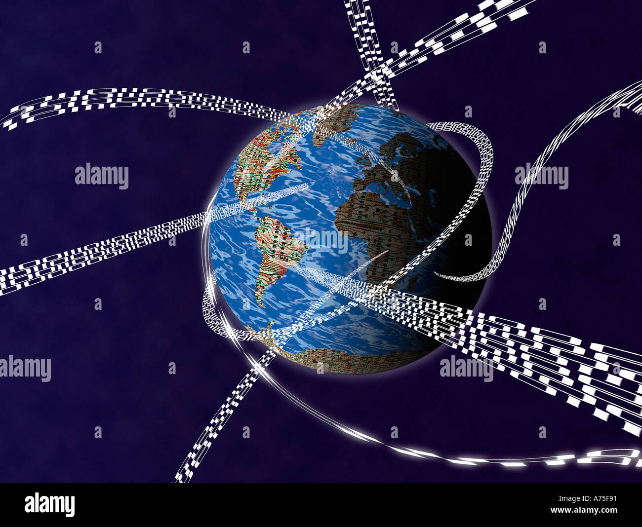 Digital Earth and electronic communication Stock Photo - Alamy