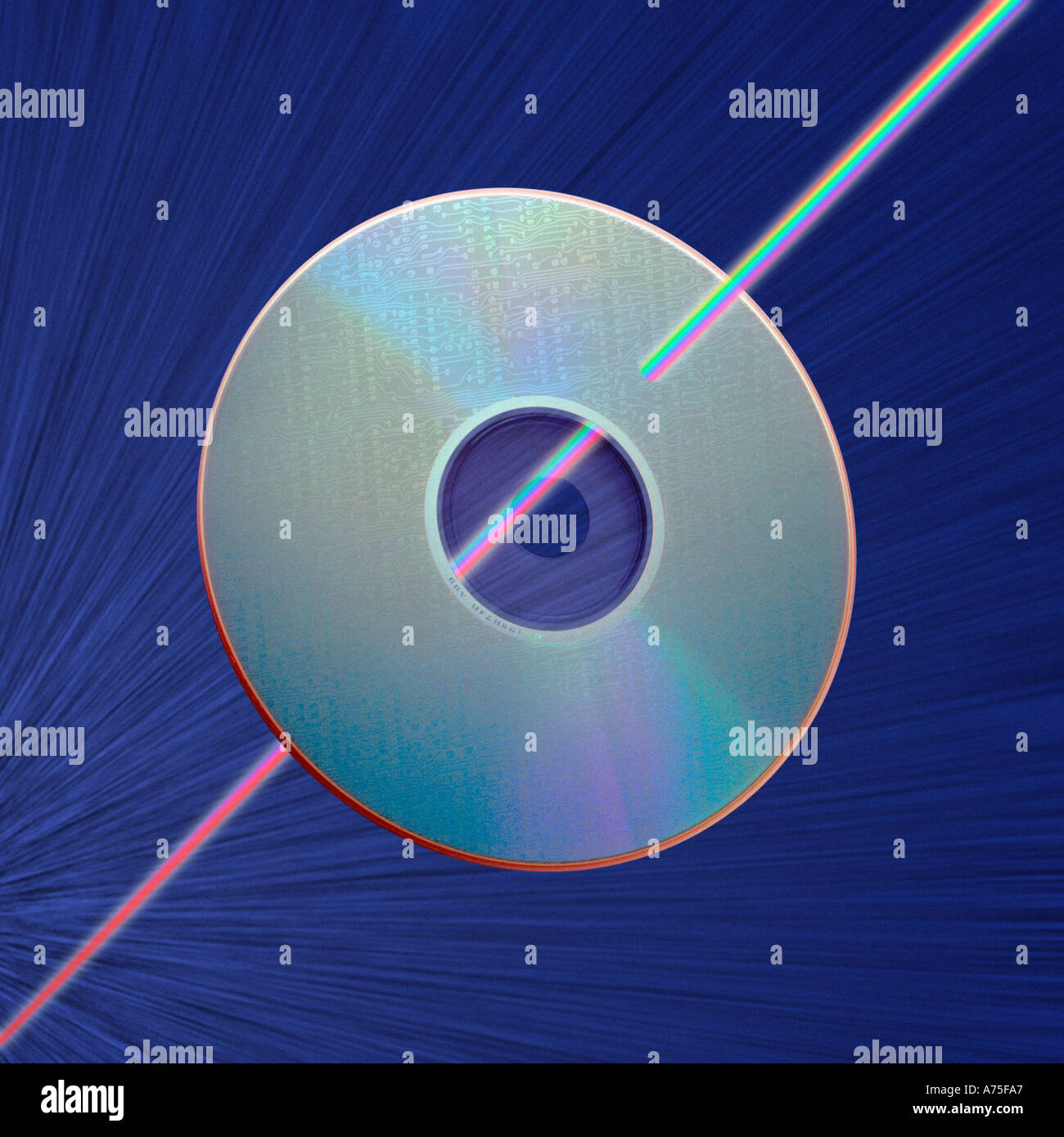 Compact disc and a laser beam Stock Photo - Alamy
