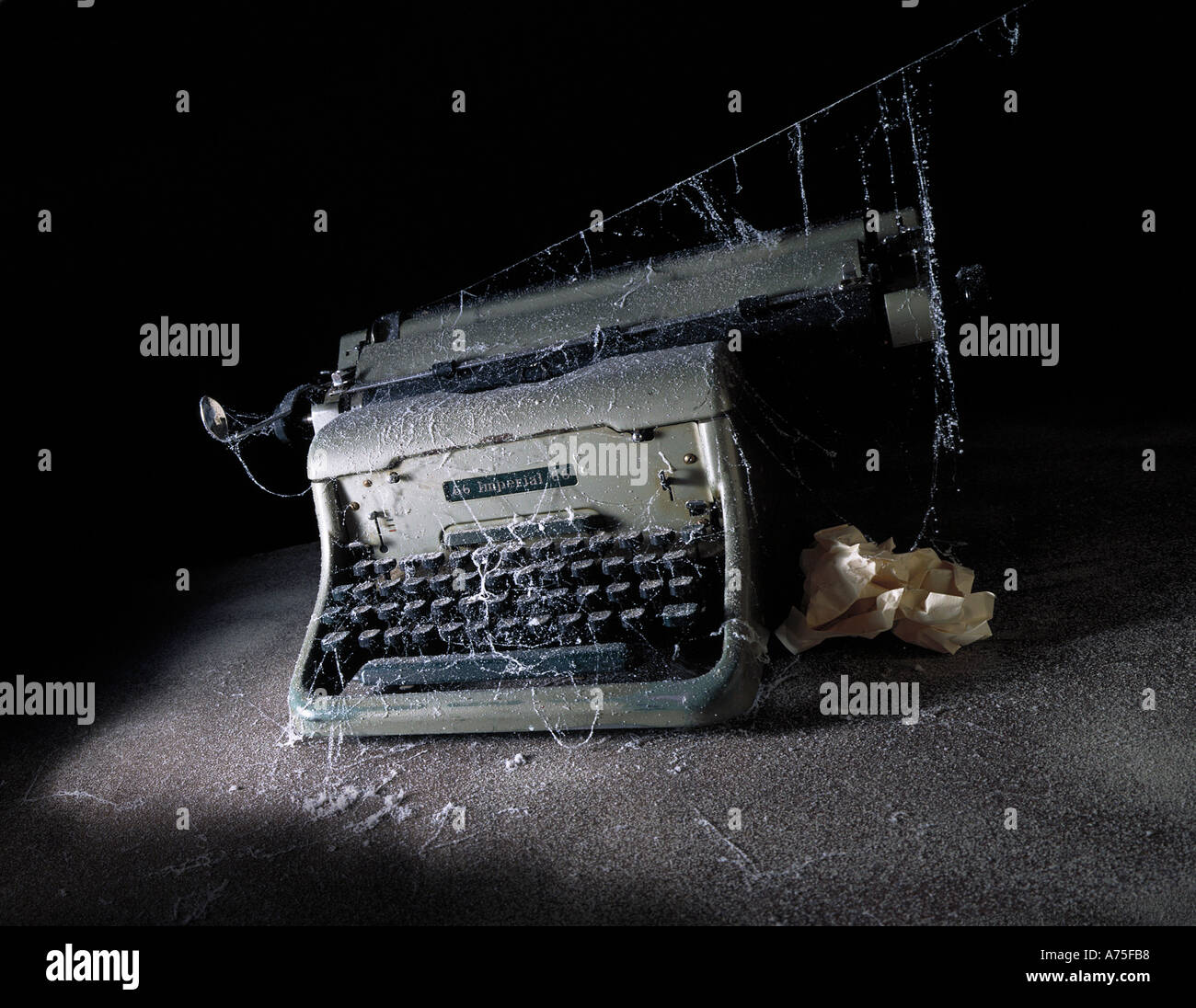 Obsolete typewriter and cobwebs Stock Photo - Alamy