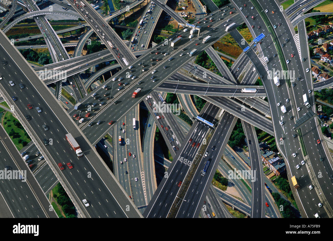 Motorways and traffic congestion Stock Photo - Alamy