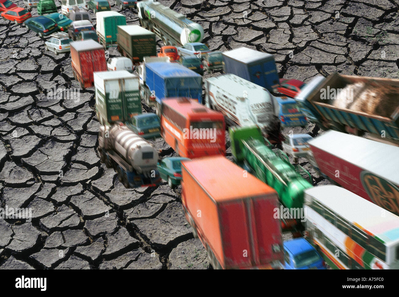 Traffic congestion and environmental damage Stock Photo - Alamy