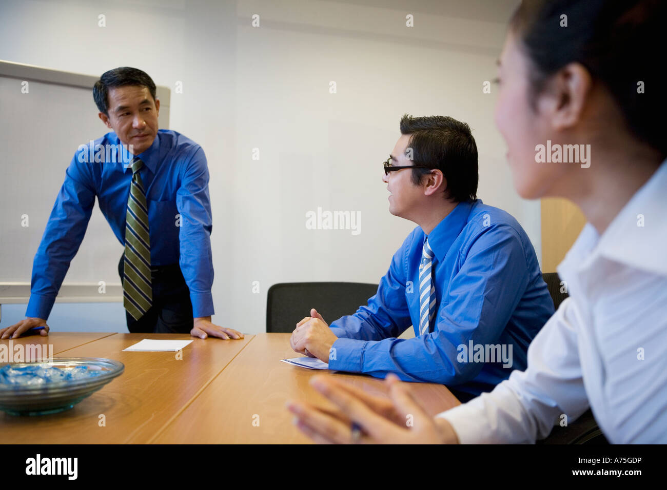 Businessman speaking in a meeting Stock Photo - Alamy